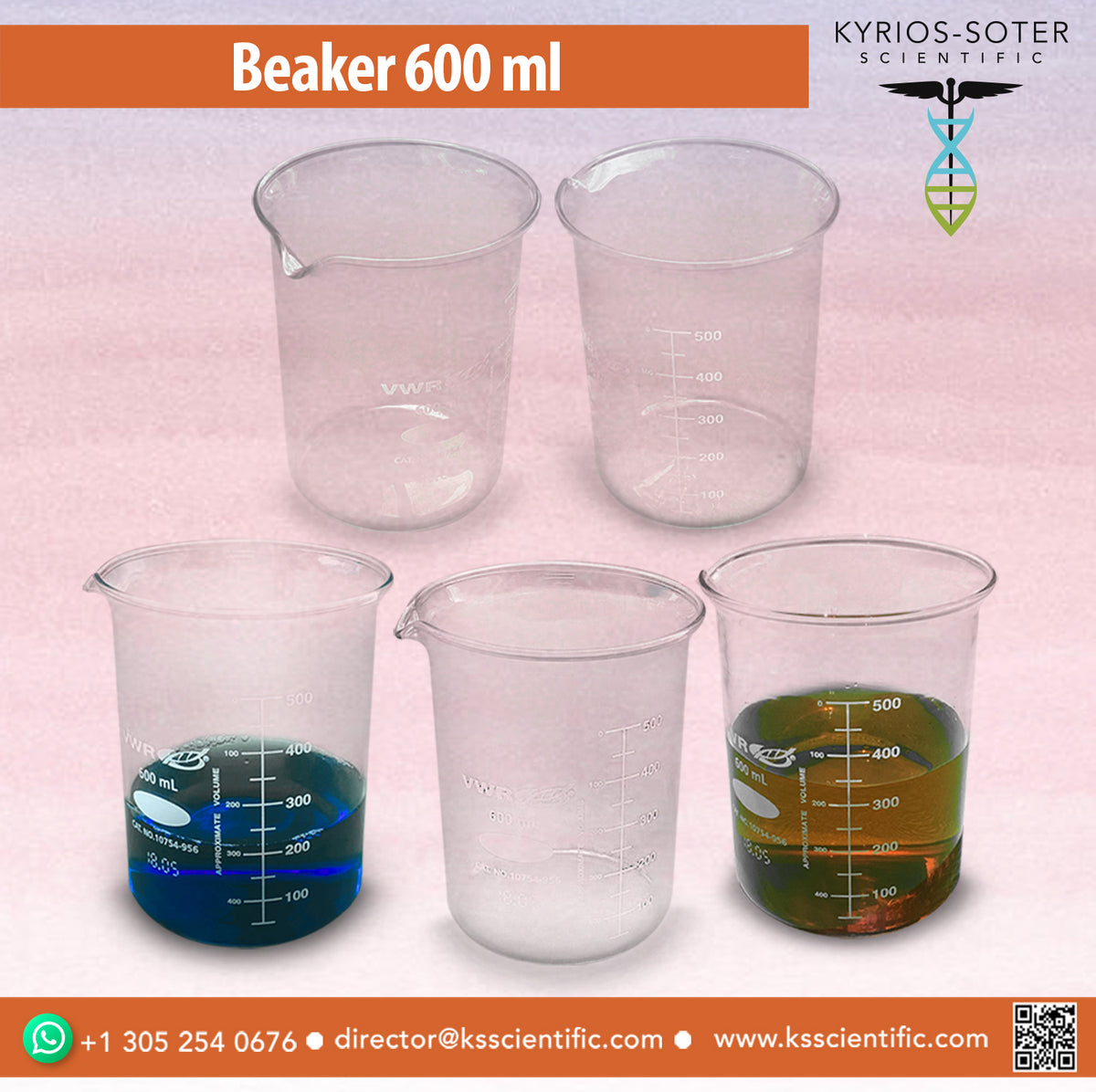 VWR® Low Form Griffin Beakers, 600 mL, 10754-956 – Kyrios Soter ...