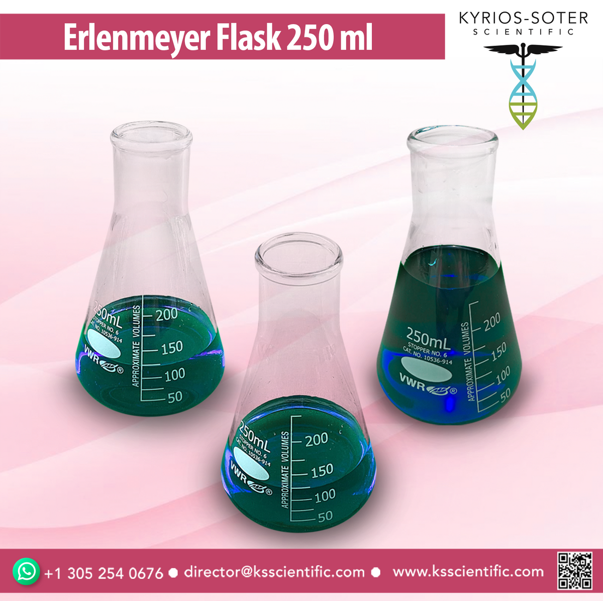 VWR® Erlenmeyer Flasks, Narrow Mouth, 250 mL, 10536-914 – Kyrios Soter ...