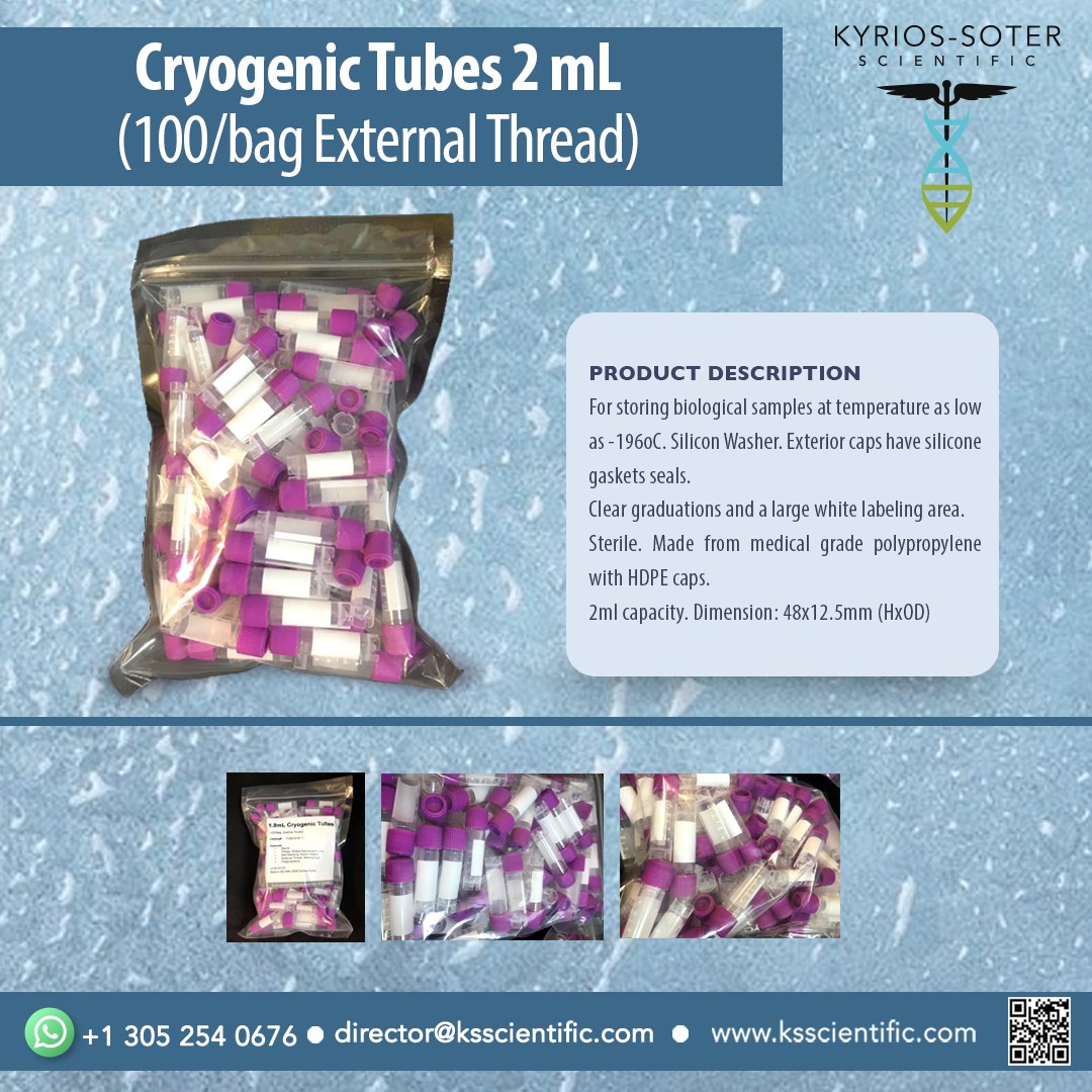 Cryogenic Tubes 2 mL (100/bag External Thread) – Kyrios Soter ...