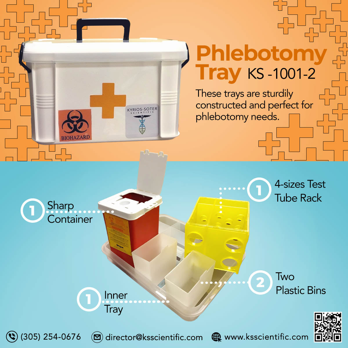 Phlebotomy Tray White padlock key blood house travel mobile sharp need ...